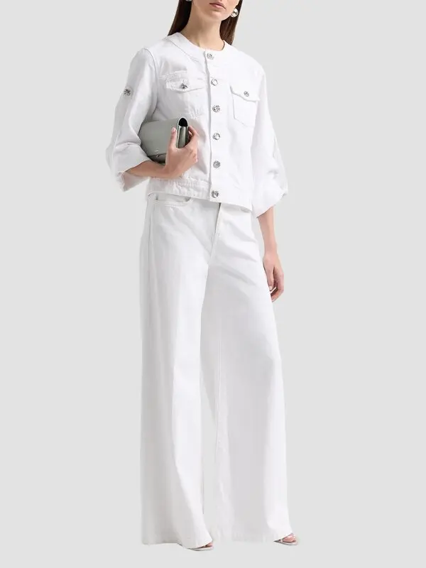L'Agence Anouk Denim Collarless Jacket