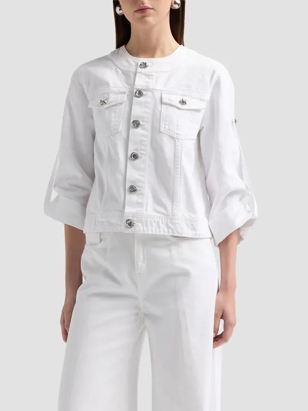 L'Agence Anouk Denim Collarless Jacket
