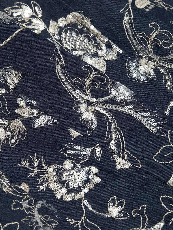 Cinq À Sept Zach Garden Embroidered Denim Minidress