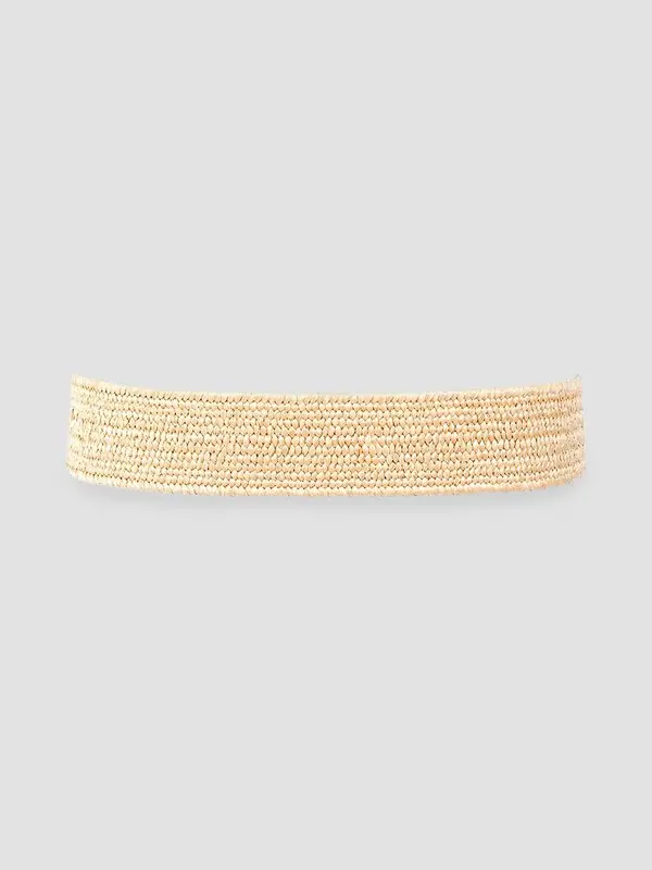 Michael Kors Mk Logo Stretch Straw Belt