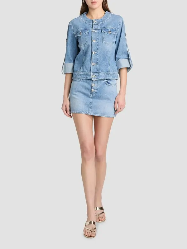 L'Agence Anouk Denim Button-front Jacket