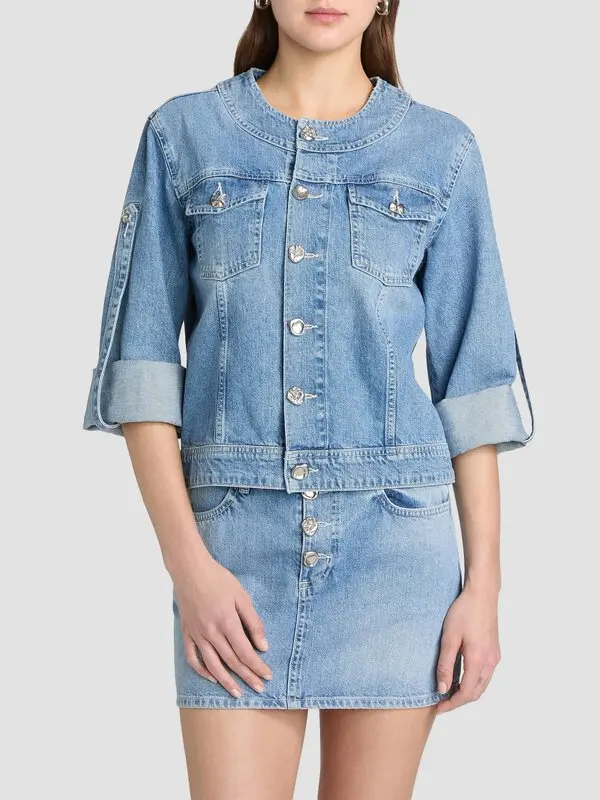 L'Agence Anouk Denim Button-front Jacket