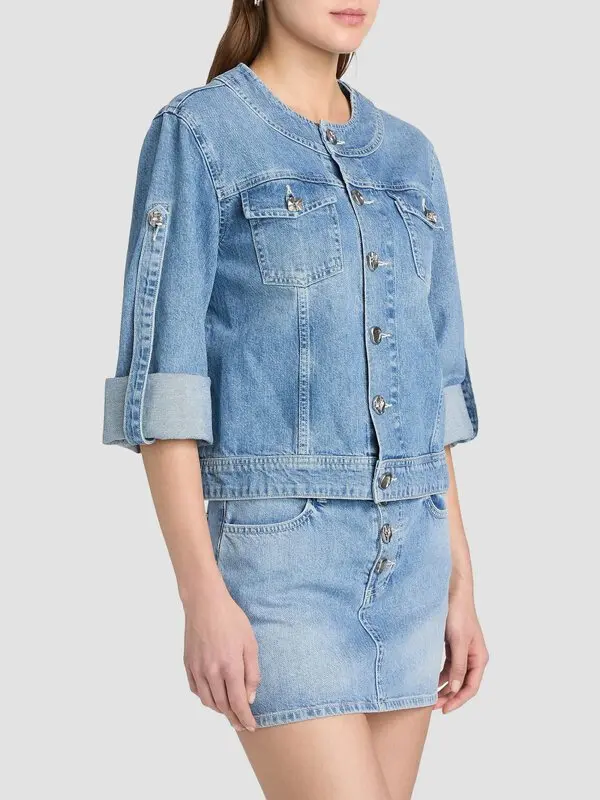 L'Agence Anouk Denim Button-front Jacket