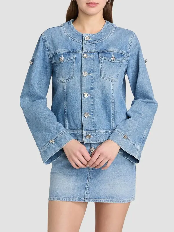 L'Agence Anouk Denim Button-front Jacket