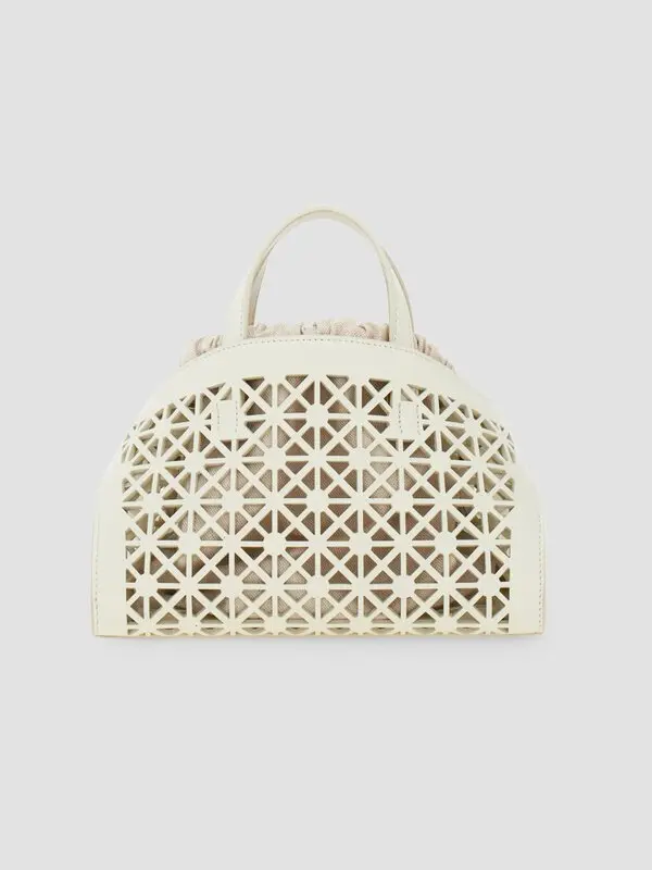 FERRAGAMO Hug Mini Laser-cut Leather Top Handle Bag