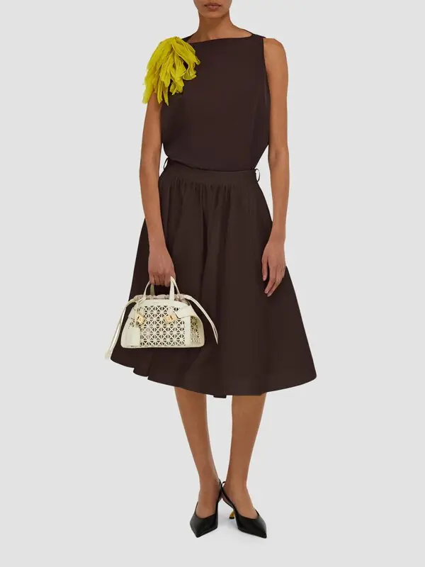 FERRAGAMO Hug Mini Laser-cut Leather Top Handle Bag