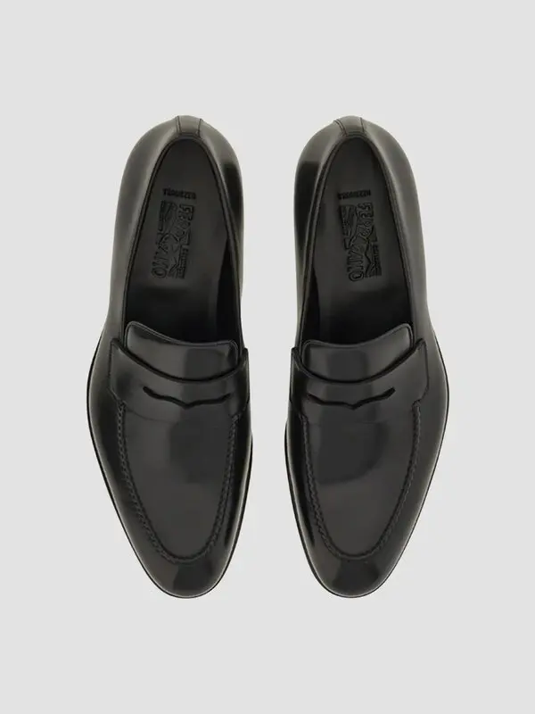 FERRAGAMO Brandy Patent Leather Penny Loafers