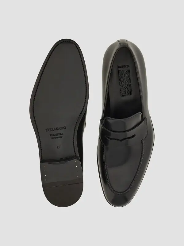 FERRAGAMO Brandy Patent Leather Penny Loafers