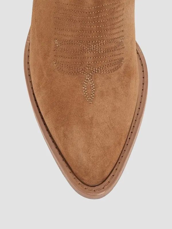 Partlow Aleene Perforated Suede Cowboy Boots - Cest