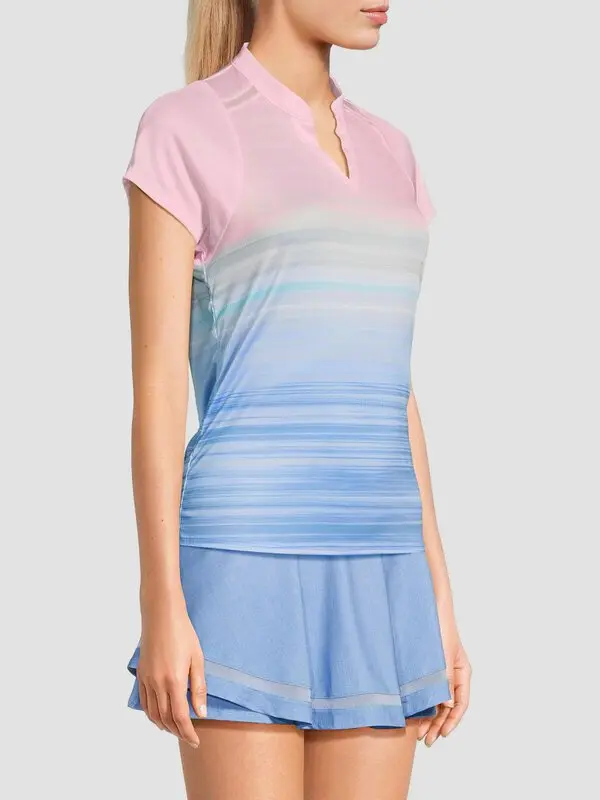 Lucky In Love Linen Vision Ruche Short-sleeve Top