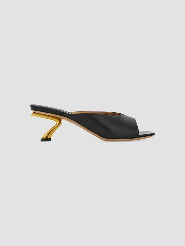 FERRAGAMO Igea 55mm Leather Mules - Nero