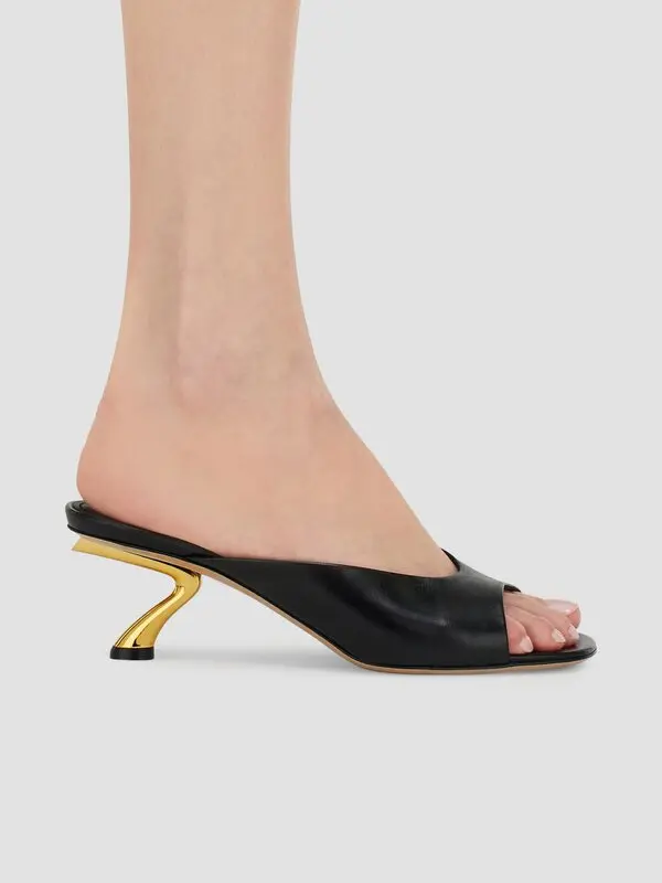 FERRAGAMO Igea 55mm Leather Mules - Nero