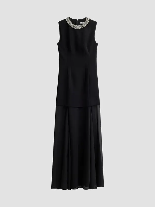 Veronica Beard Luminara Embellished A-line Gown - Black