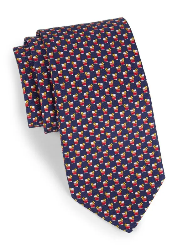 FERRAGAMO Zenzero Cocktail Tie - Navy