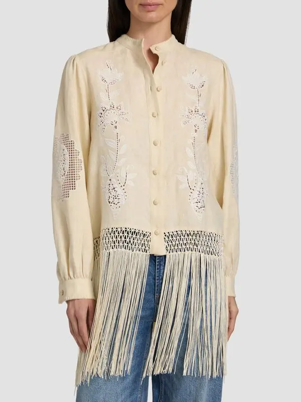 Farm Rio Sand Richelieu Fringes Shirt
