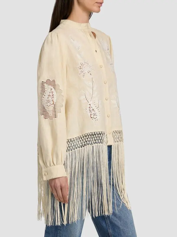 Farm Rio Sand Richelieu Fringes Shirt