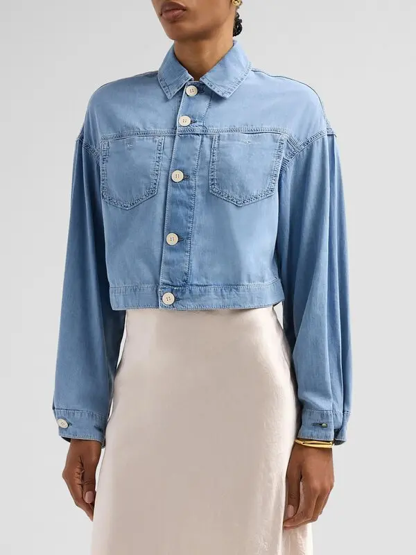 L'Agence Gaines Balloon Sleeve Crop Jacket