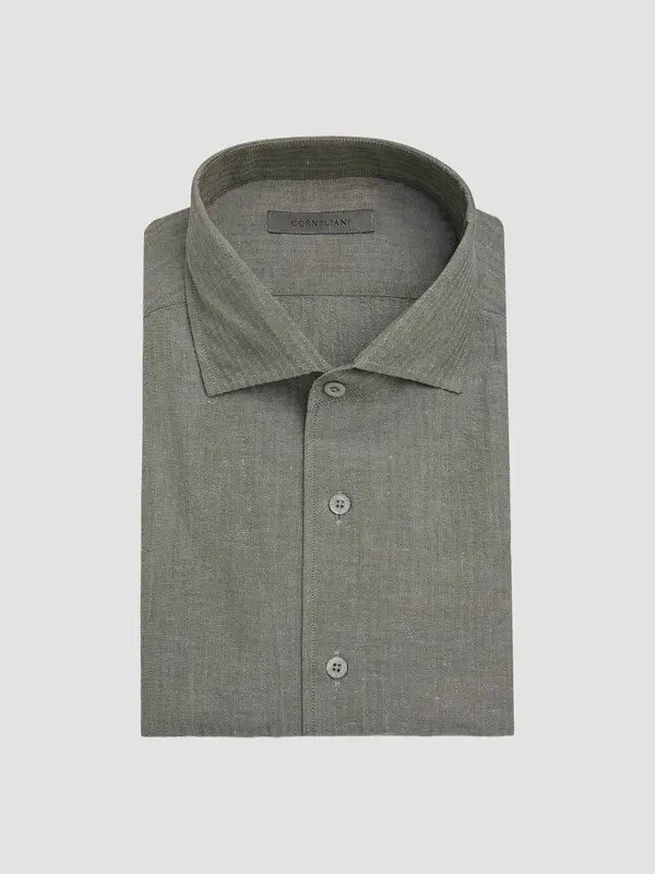 Corneliani Seersucker Cotton-linen Shirt