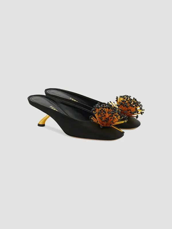 FERRAGAMO Safi 55mm Floral Appliqué Mules