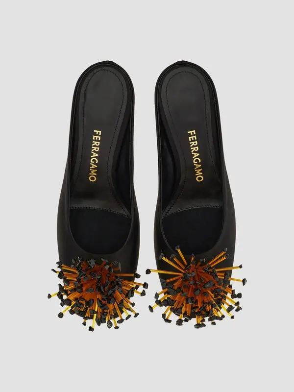 FERRAGAMO Safi 55mm Floral Appliqué Mules