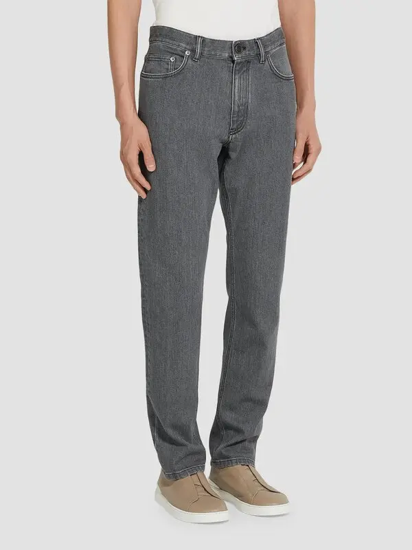 Zegna Washed Stretch Cotton Roccia Jeans