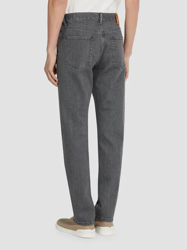 Zegna Washed Stretch Cotton Roccia Jeans