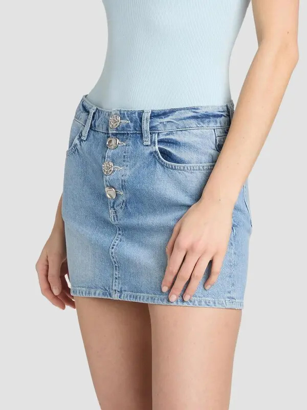 L'Agence Solene Four-button Denim Miniskirt