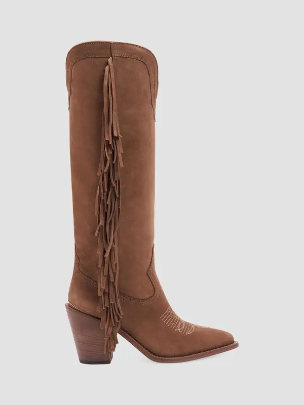 Partlow Cami 90mm Fringed Suede Knee-high Boots