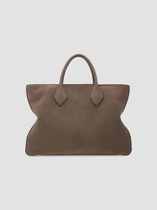 FERRAGAMO Starvit Grained Leather Tote Bag - Concrete