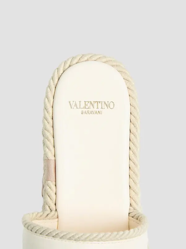 Valentino Garavani Vlogo Torchon 100mm Wedge Slides In Nappa