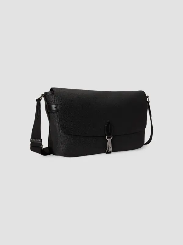 Polo Ralph Lauren Polo Id Pebbled Leather Messenger Bag