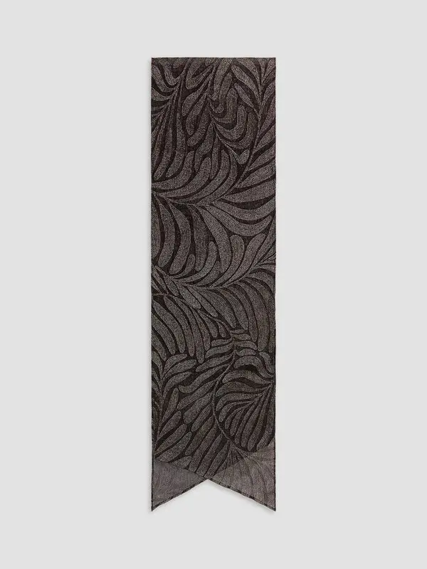 Ralph Lauren Foiled Crinkle Chiffon Wrap Scarf - Espresso Multi