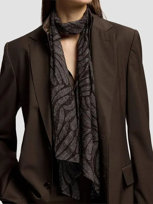 Ralph Lauren Foiled Crinkle Chiffon Wrap Scarf