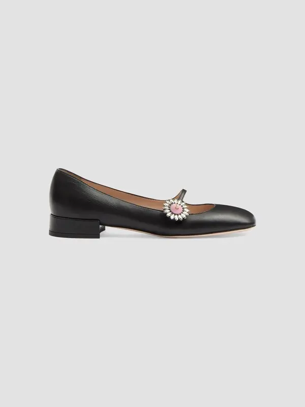 Valentino Garavani Mary-jane Preshoes 20mm Ballerinas In Kidskin - Black