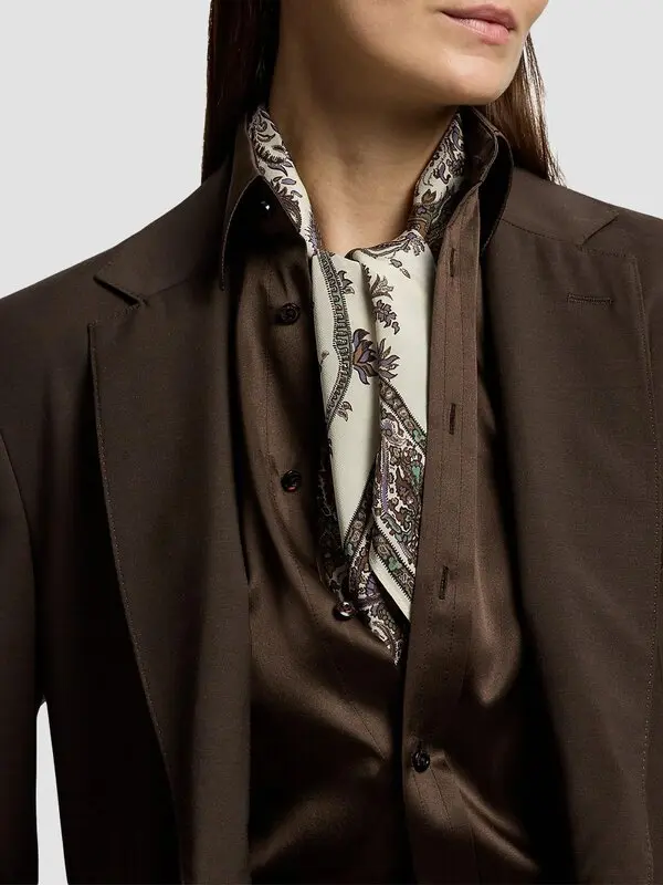 Ralph Lauren Paisley Silk Scarf - Cream Multi