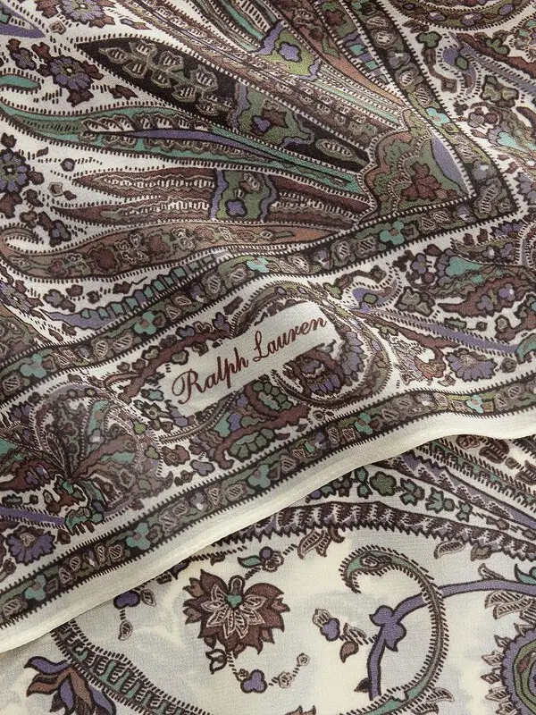 Ralph Lauren Paisley Silk Scarf - Cream Multi