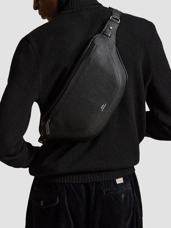 Polo Ralph Lauren Polo Id Pebbled Leather Belt Bag