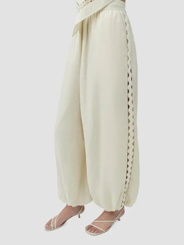 Simkhai Selah Lace-detail Linen-blend Balloon Pants