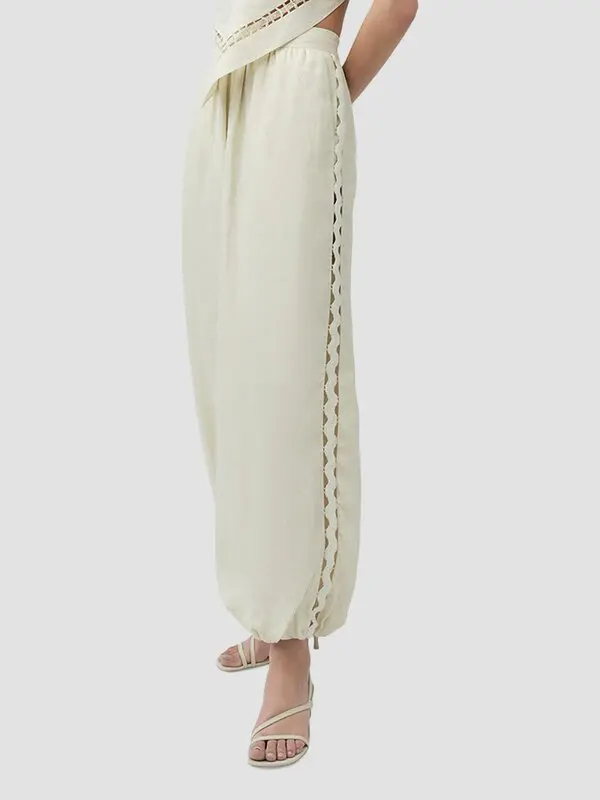 Simkhai Selah Lace-detail Linen-blend Balloon Pants