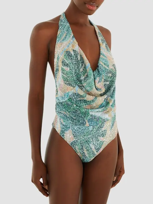 Farm Rio Mosaic Draped One-piece Swimsuit
