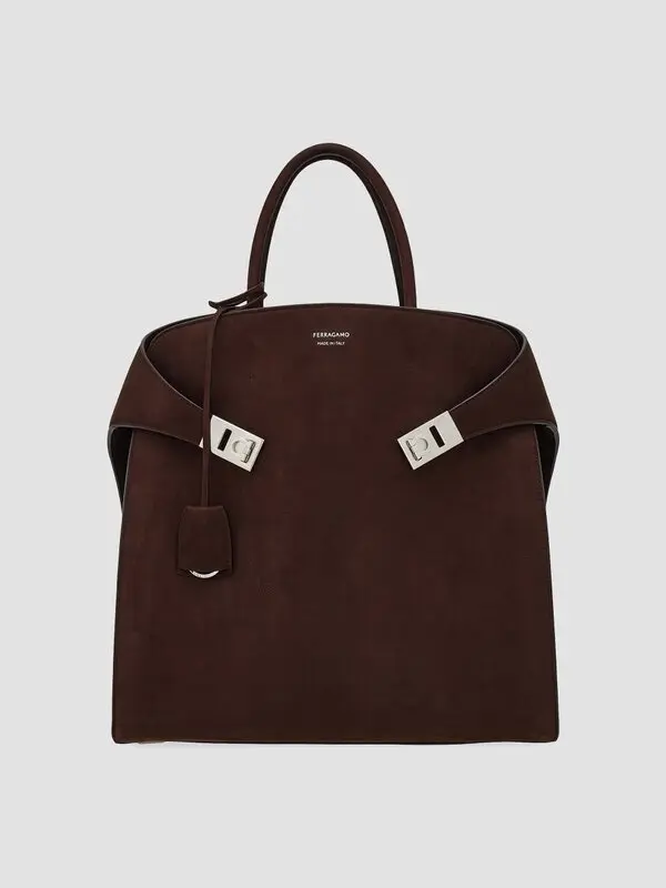 FERRAGAMO Hug Suede Tote Bag