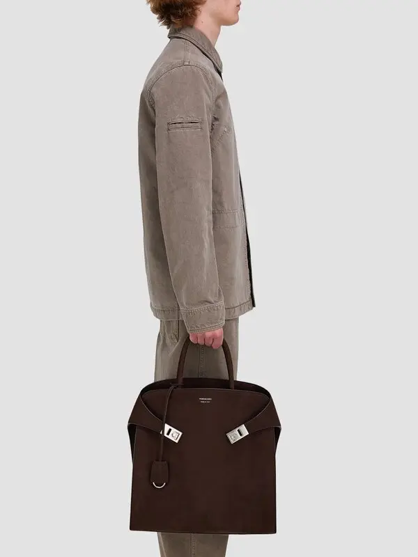 FERRAGAMO Hug Suede Tote Bag