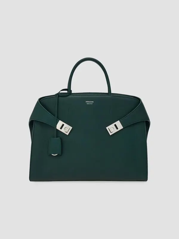 FERRAGAMO Hug Hammered Leather Tote