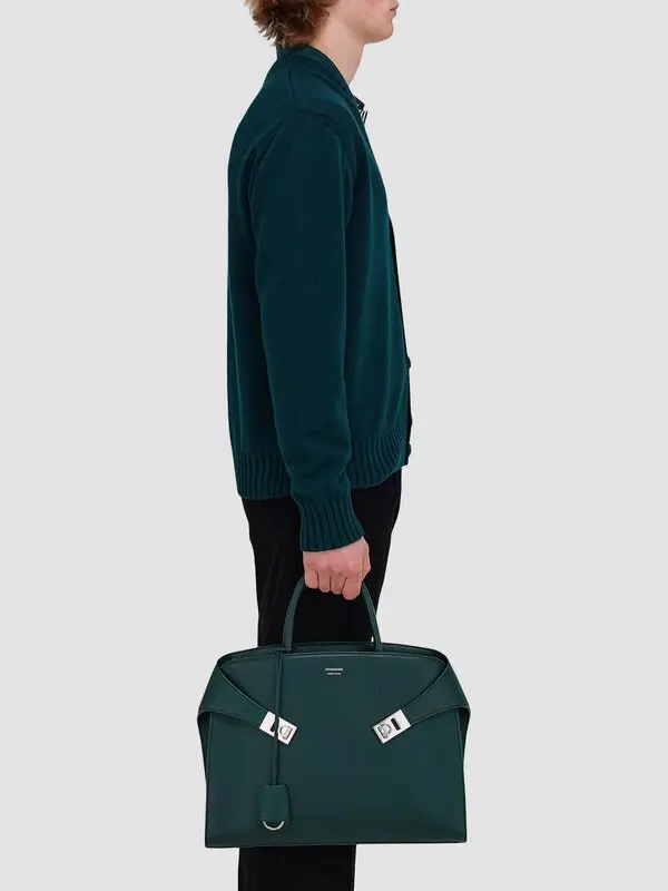 FERRAGAMO Hug Hammered Leather Tote