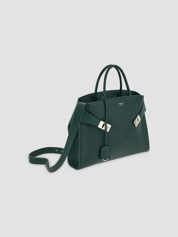 FERRAGAMO Hug Hammered Leather Tote