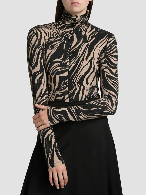 Proenza Schouler White Label Audrey Marble Jersey Top