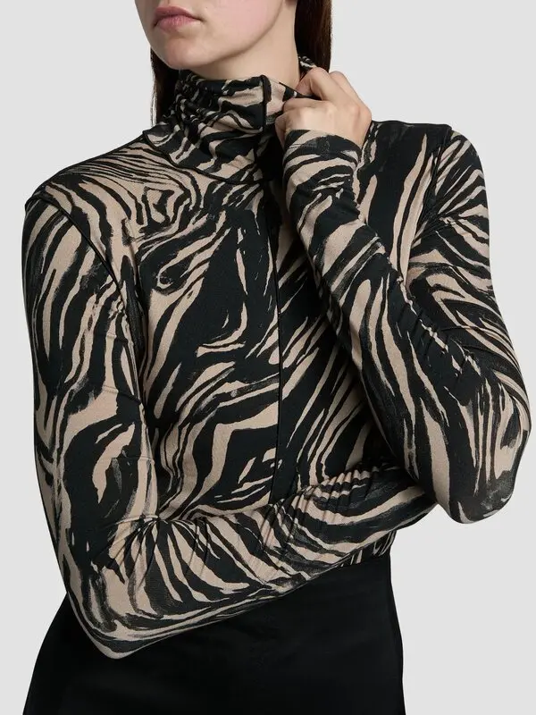 Proenza Schouler White Label Audrey Marble Jersey Top