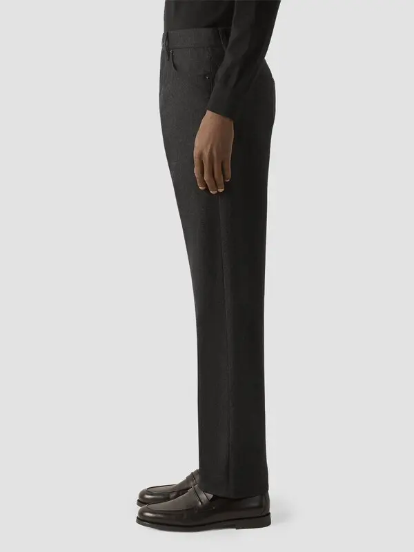 Zegna Wool And Cashmere Roccia Pants - Dark Grey
