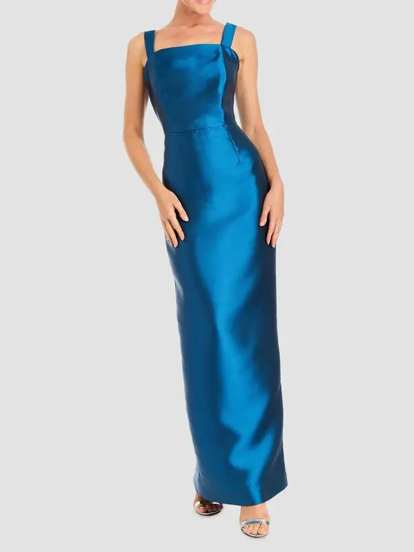 Mestiza New York Eve Embellished Satin Caplet Column Gown