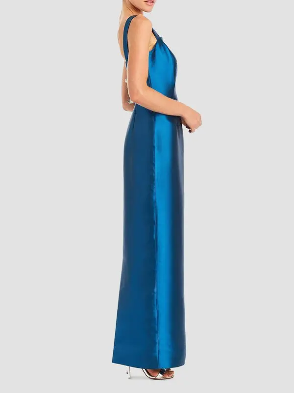 Mestiza New York Eve Embellished Satin Caplet Column Gown